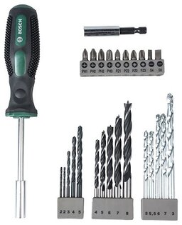 BOSCH 27-dielna súprava vrtákov a skrutkovacích hrotov - 2607017201 ...